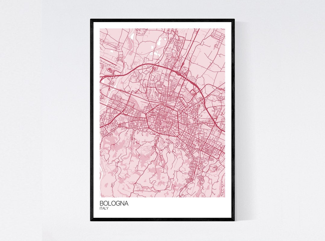 Bologna, Italy Map Art Print Many Colours Art Quality Paper Fast ...