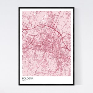 Bologna, Italy Map Art Print Many Colours Art Quality Paper Fast ...