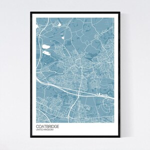 Coatbridge, Scotland City Map Art Print Many Styles 350gsm Art Quality ...