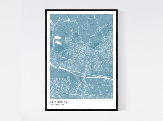 Coatbridge Scotland City Map Art Print Many Styles 350gsm | Etsy