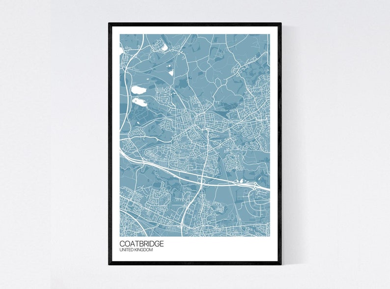 Coatbridge Scotland City Map Art Print Many Styles 350gsm | Etsy