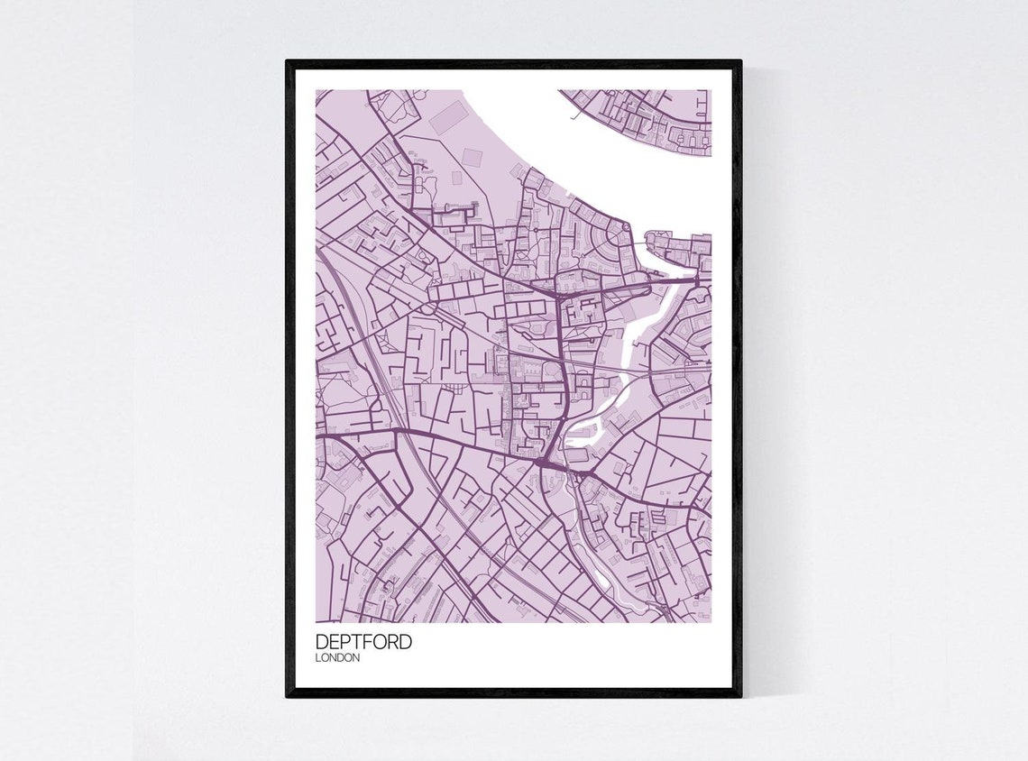 Deptford London Map Art Print Many Colours 350gsm Art - Etsy