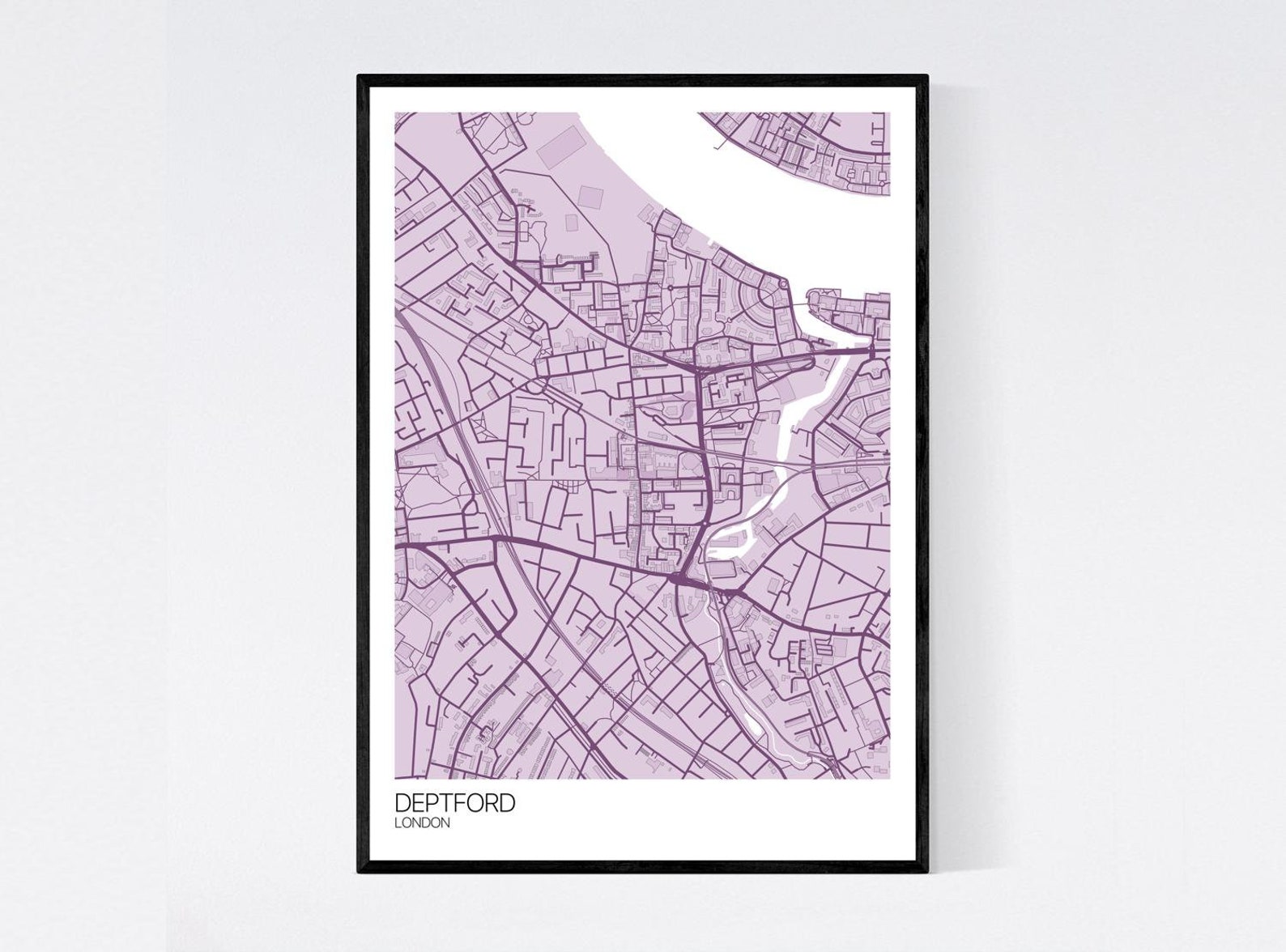 Deptford London Map Art Print Many Colours 350gsm Art - Etsy