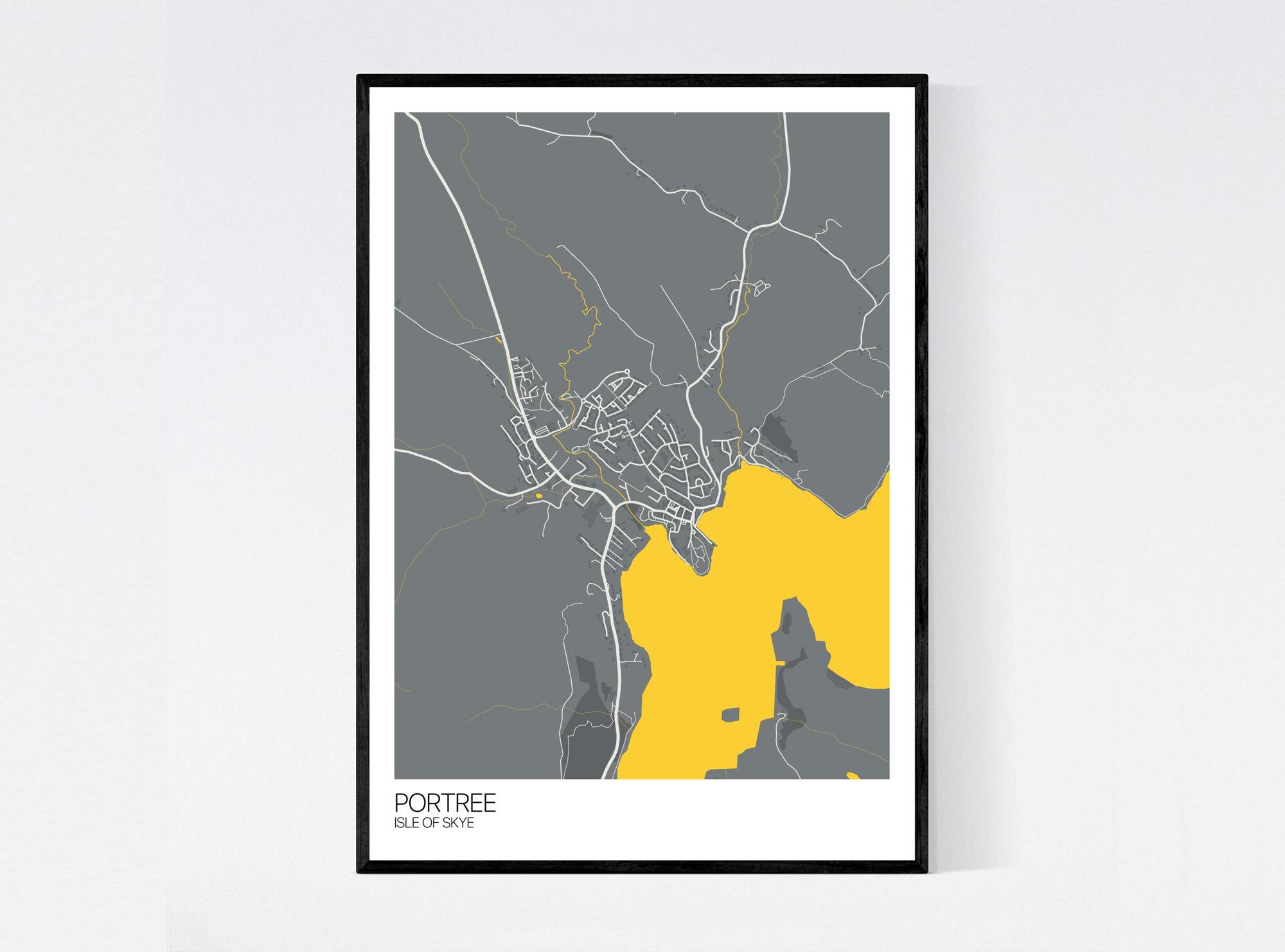 Portree Isle of Skye Map Art Print Many Colours 350gsm | Etsy