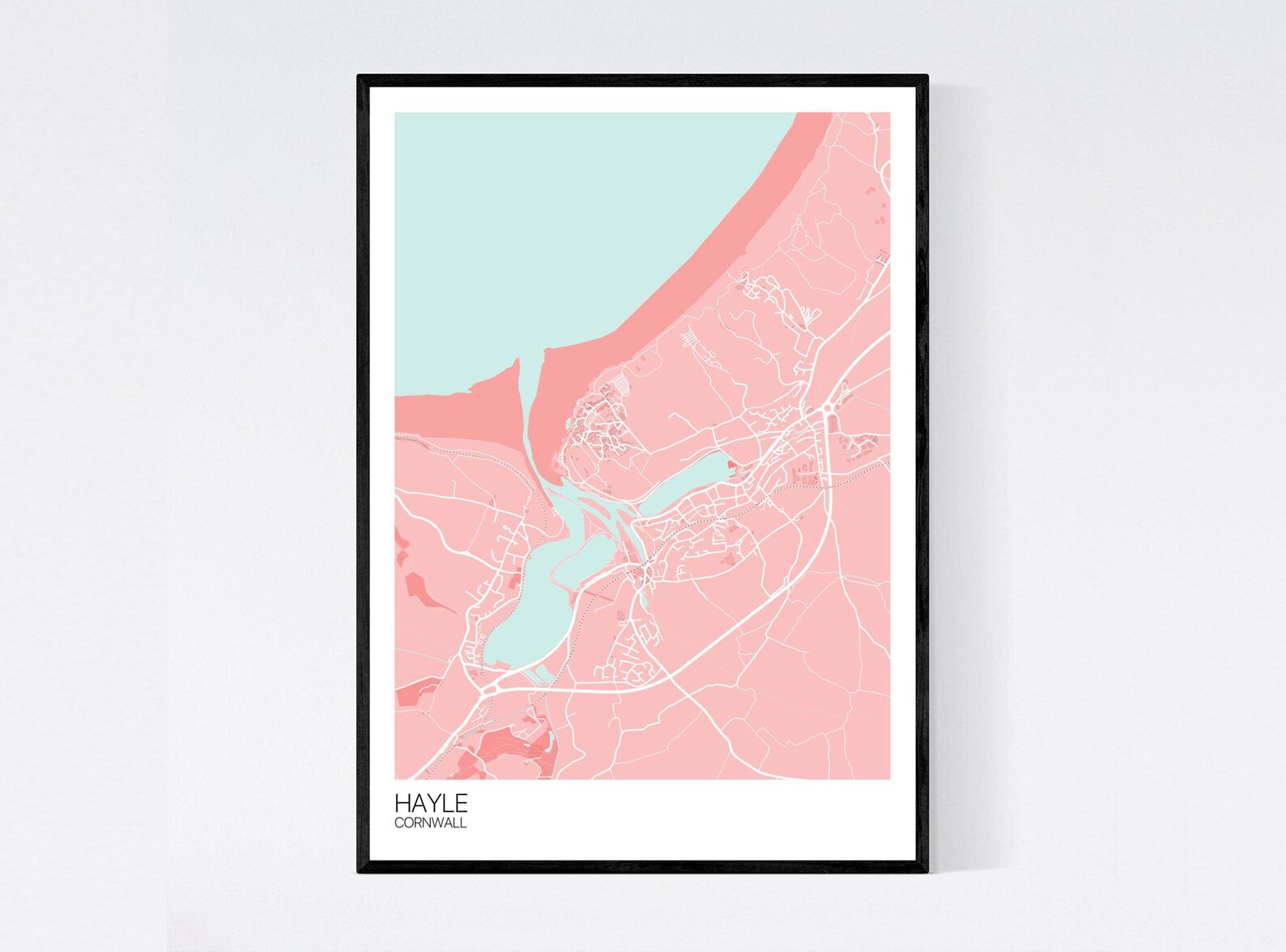 Hayle Cornwall Map Art Print Many Styles 350gsm Art - Etsy UK