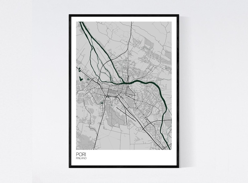 Pori Finland Map Art Print Many Colours 350gsm Art | Etsy