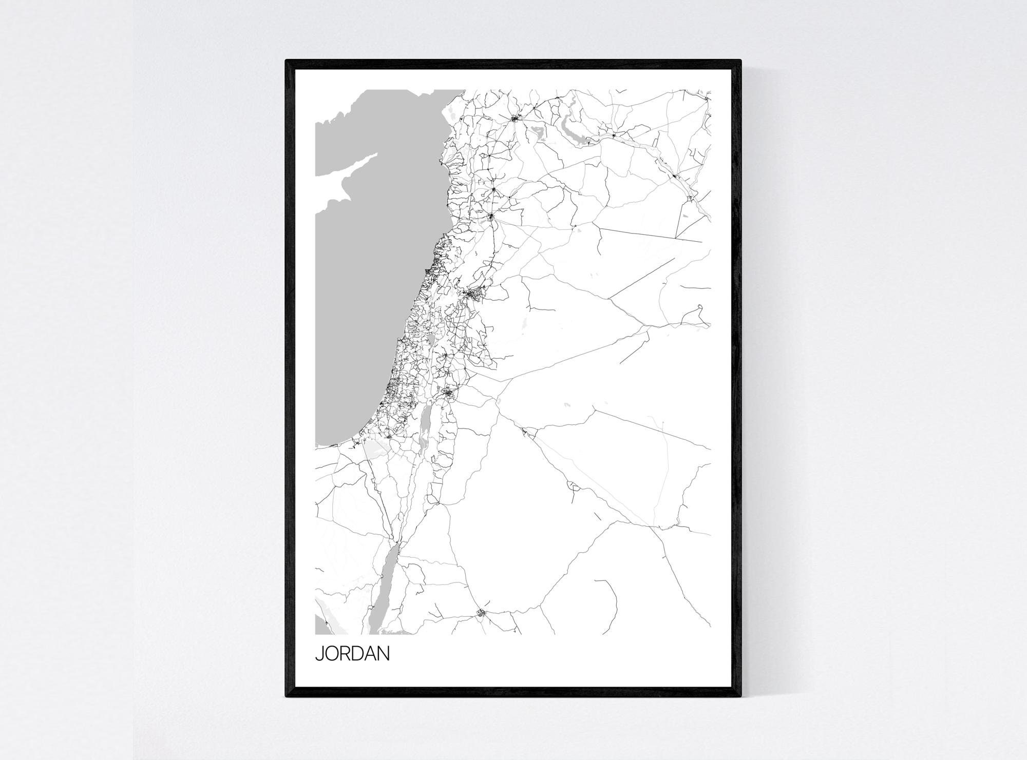 Jordan Map Art Print Many Styles Art Quality Paper Fast - Etsy UK