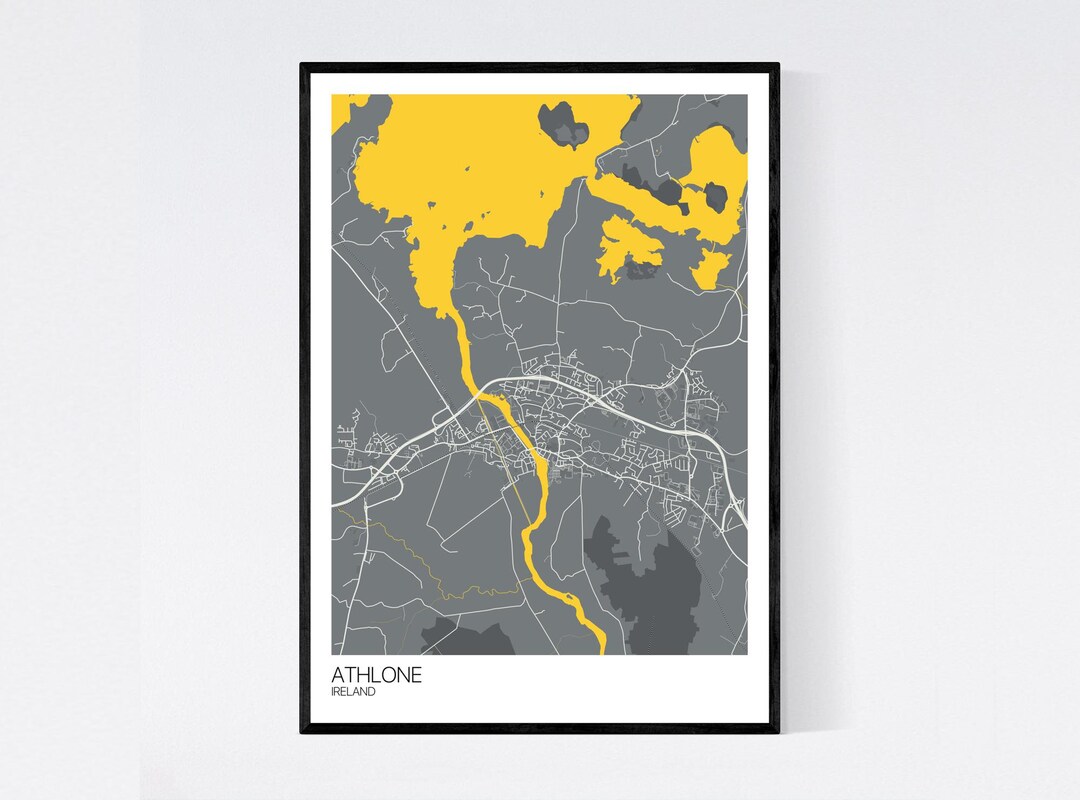 Athlone, Ireland Map Art Print Many Styles 350gsm Art Quality Paper ...