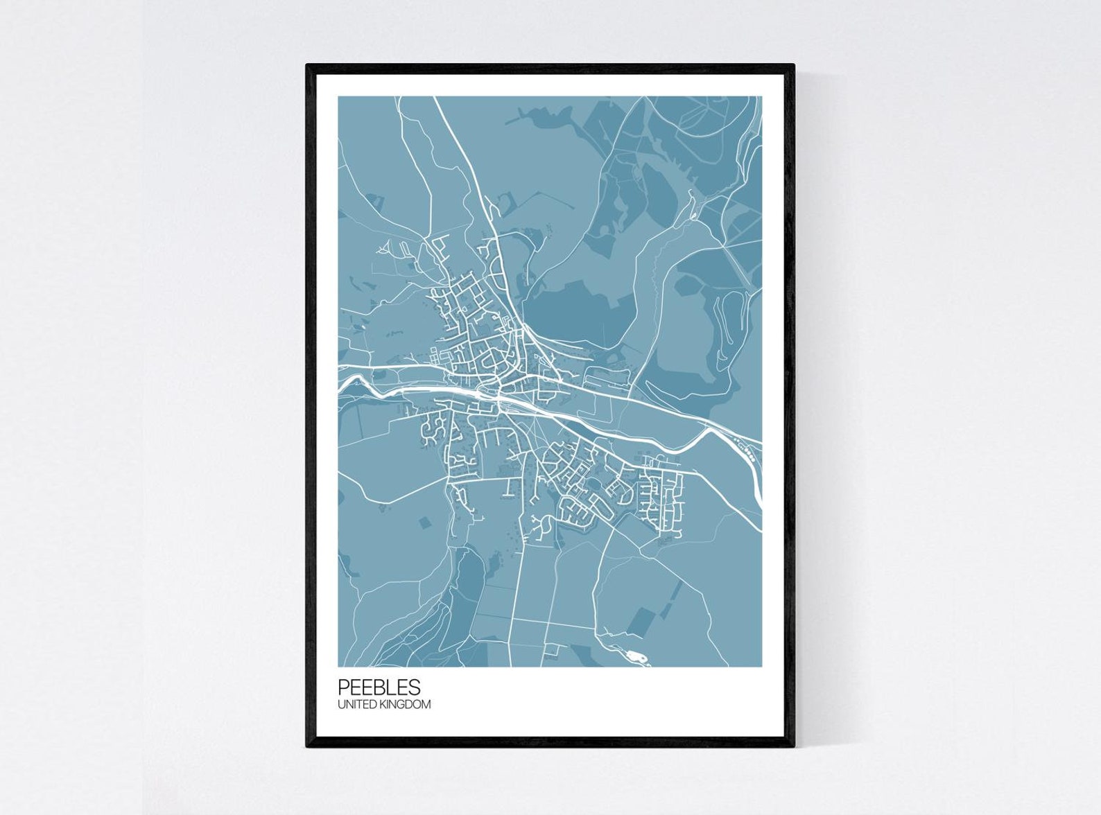 Peebles Scotland City Map Art Print Many Styles 350gsm - Etsy