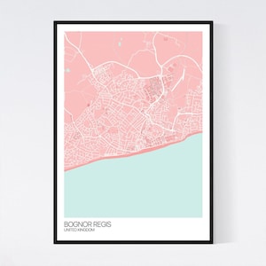 Bognor Regis, United Kingdom Map Print Many Colours Fast Delivery ...