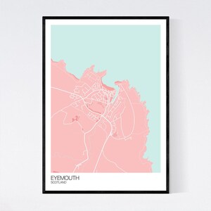 Eyemouth, Scotland Map Art Print - Many Styles - 350gsm Art Quality ...
