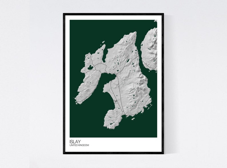 Islay Scotland Topographic Map Print Many Colours Fast - Etsy