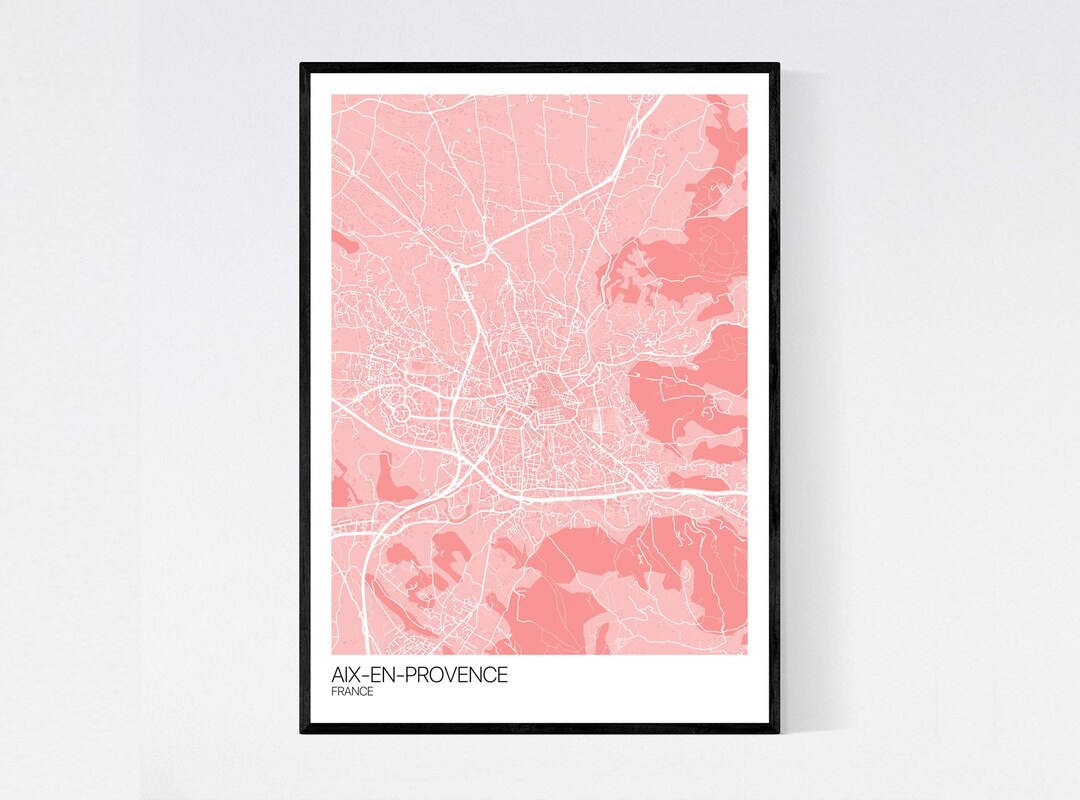 Aix-en-provence, France Map Art Print - Many Styles - 350gsm Art ...