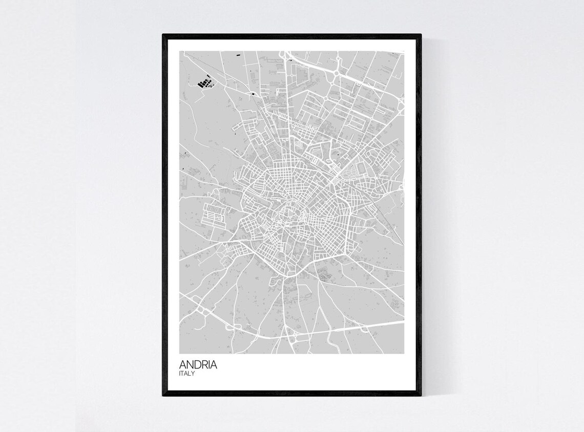 Andria Italy Map Art Print Many Colours Art Quality | Etsy