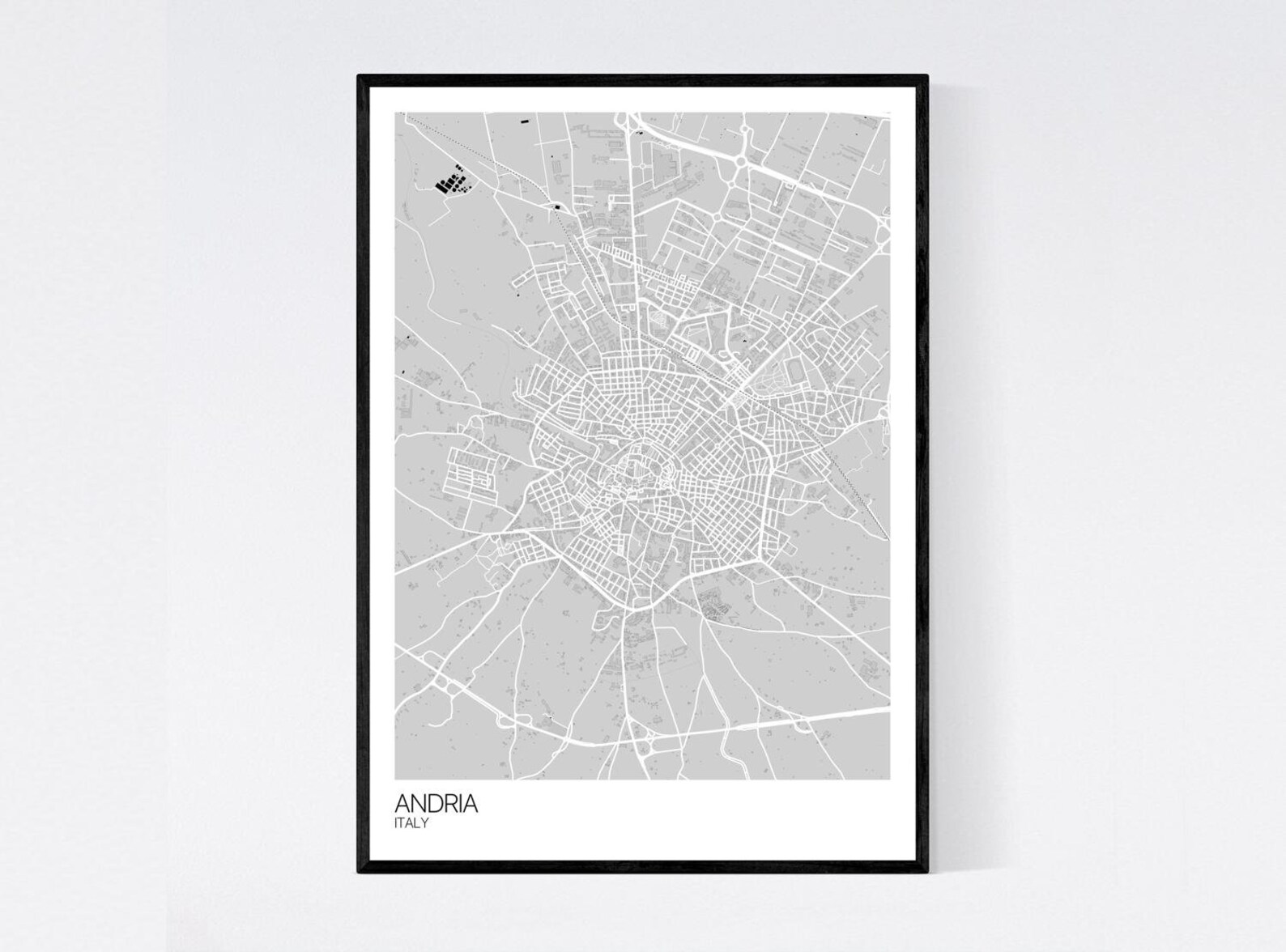 Andria Italy Map Art Print Many Colours Art Quality | Etsy