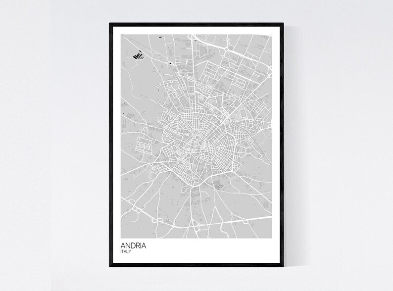 Andria Italy Map Art Print Many Colours Art Quality Paper - Etsy