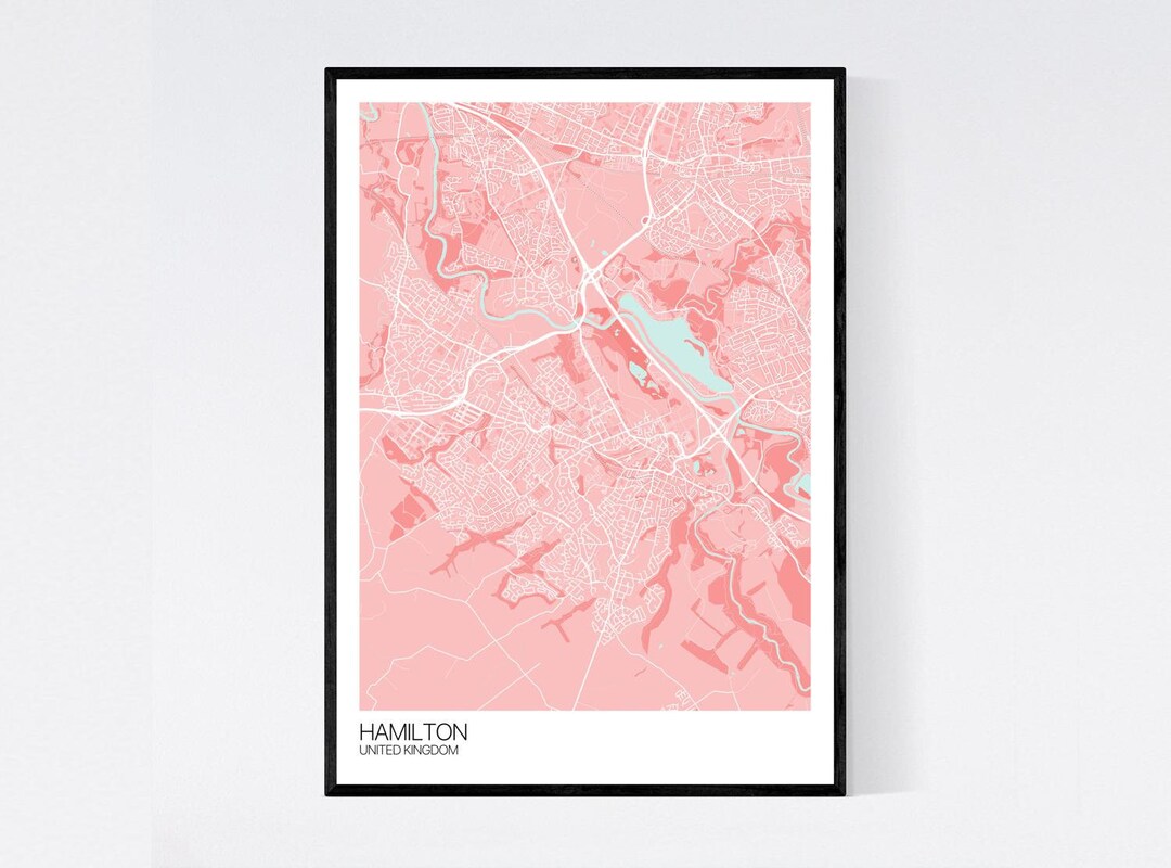 Hamilton, Scotland City Map Art Print Many Styles 350gsm Art Quality ...