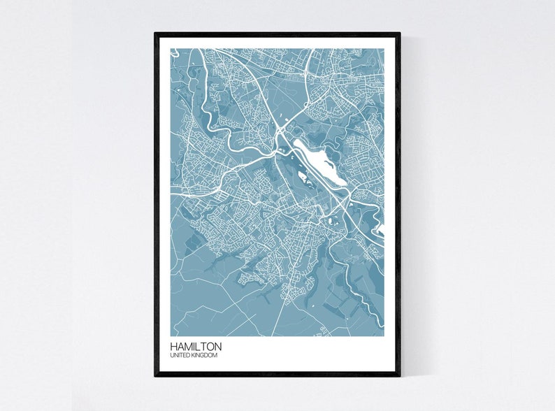 Hamilton Scotland City Map Art Print Many Styles 350gsm - Etsy