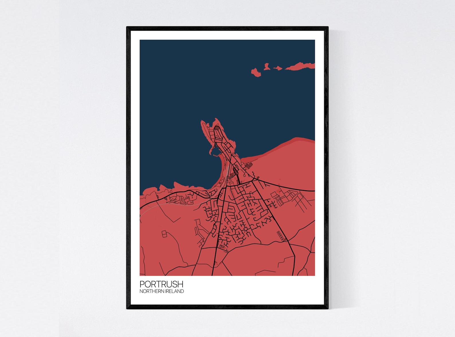 Portrush Northern Ireland Map Art Print Many Colours - Etsy