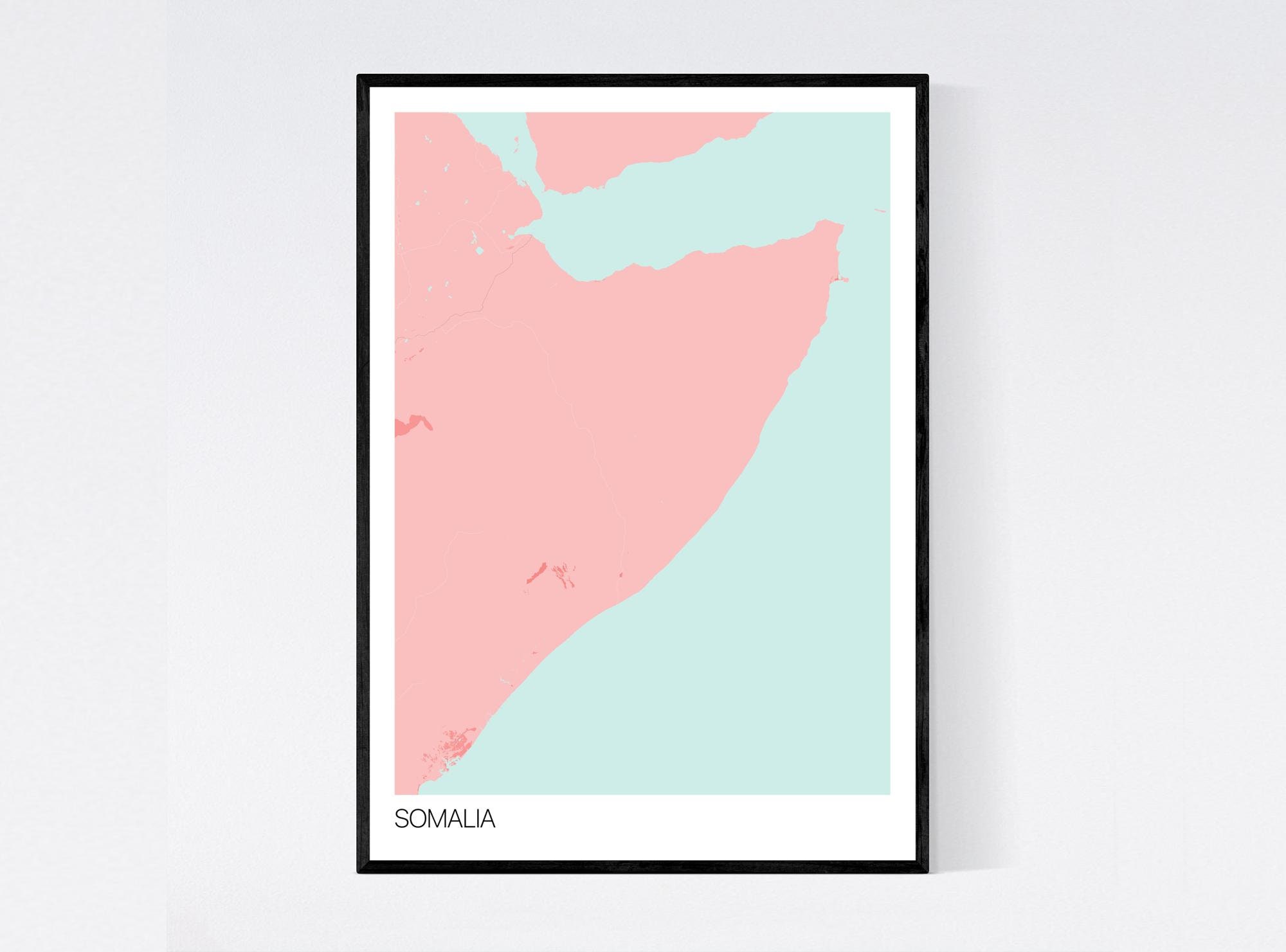 Somalia Africa Map Art Print Many Styles Art Quality | Etsy