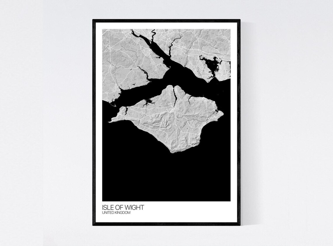 Isle of Wight Topographic Map Print Many Colours Fast - Etsy UK