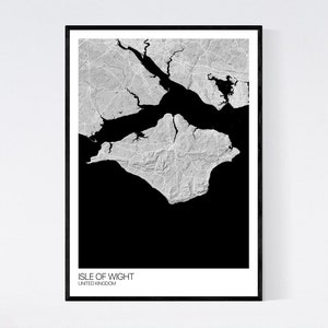 Isle of Wight Topographic Map Print Many Colours Fast Delivery Custom ...
