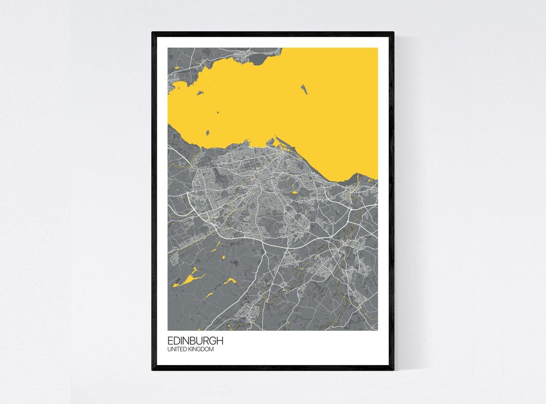 Edinburgh City Map Art Print Many Colours 350gsm Art Quality Paper Fast ...