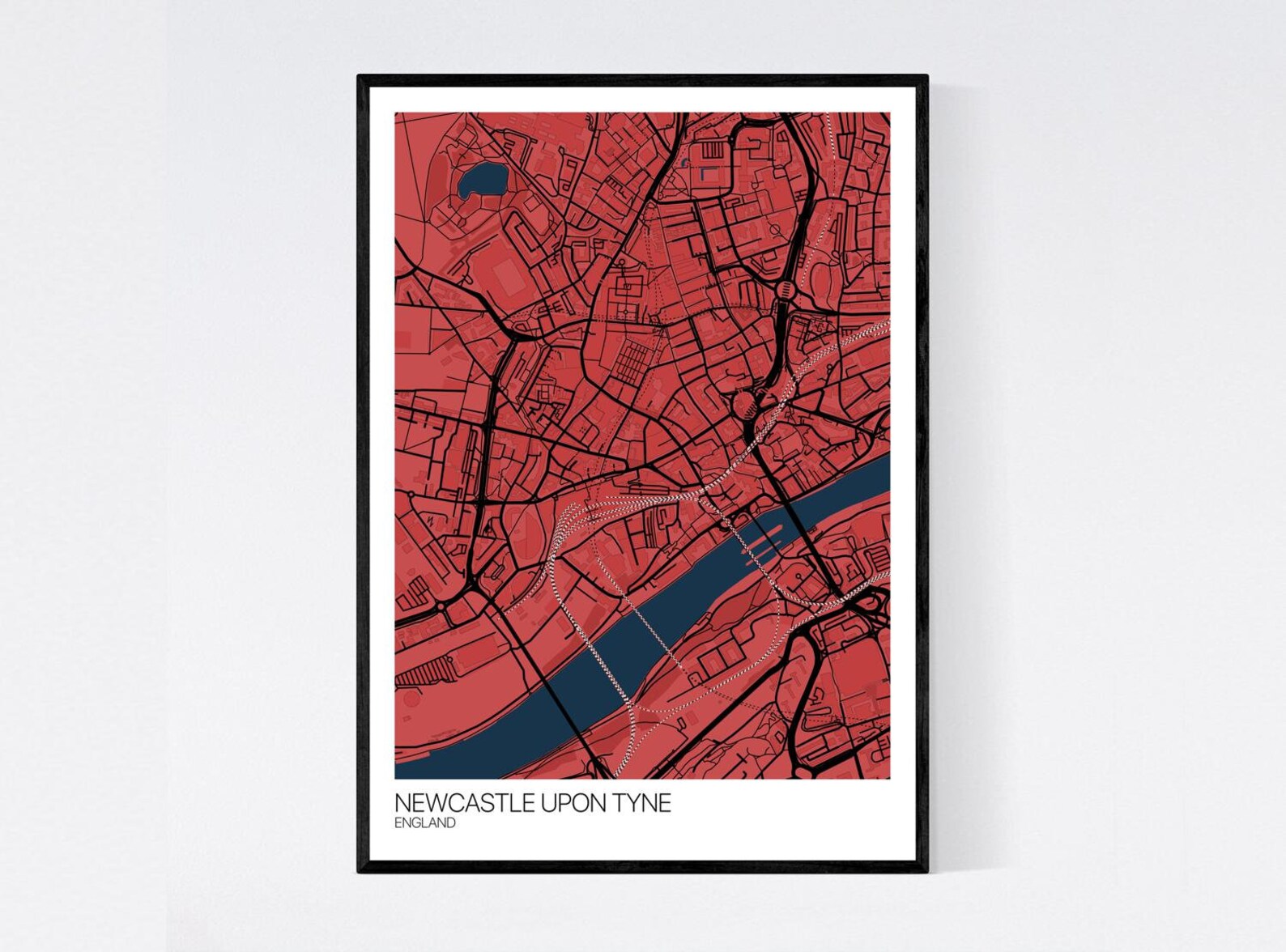 Newcastle England City Centre Map Art Print Many Colours - Etsy UK