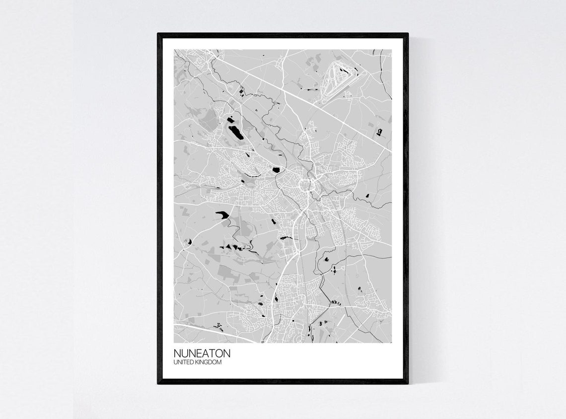 Nuneaton United Kingdom City Map Art Print Many Colours | Etsy