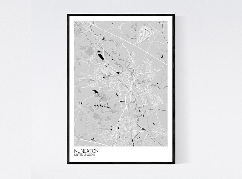 Nuneaton United Kingdom City Map Art Print Many Colours - Etsy