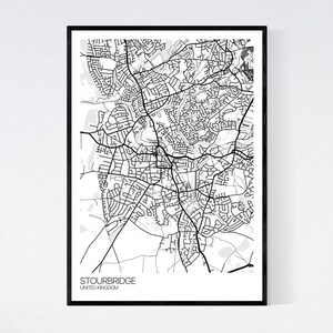 Stourbridge Map Art Print Many Styles 350gsm Art Quality Paper Fast ...