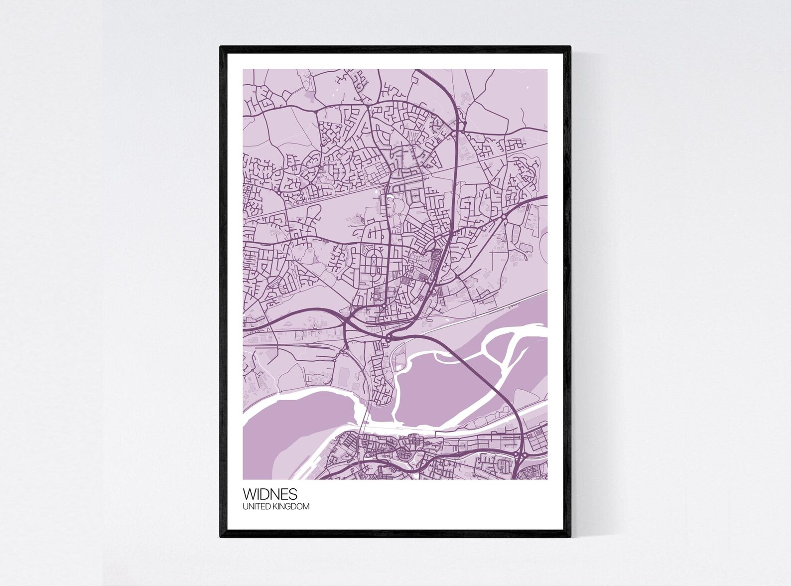 Widnes Town Map Art Print Many Styles 350gsm Art Quality - Etsy