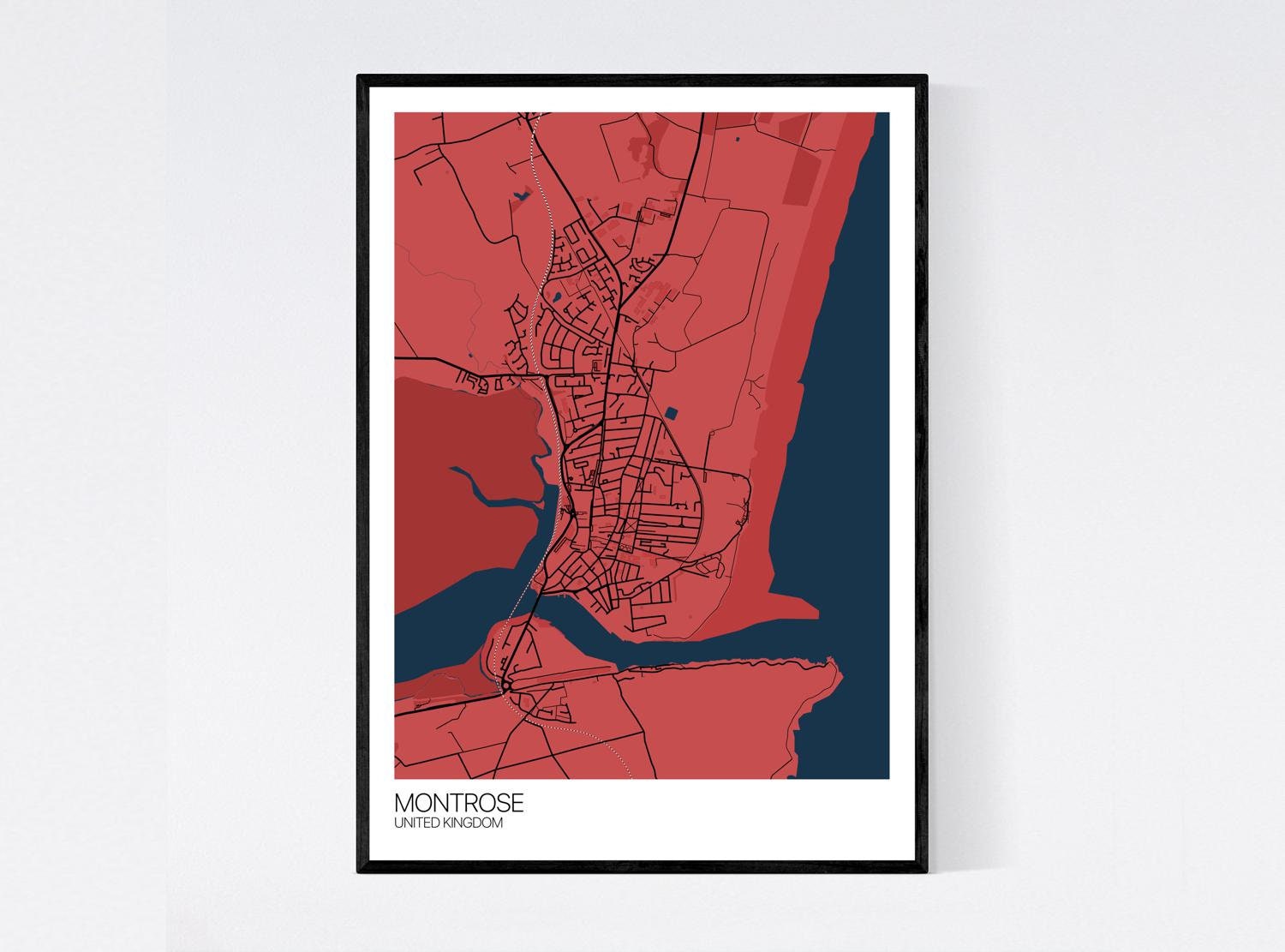 Montrose Scotland City Map Art Print Many Styles 350gsm | Etsy