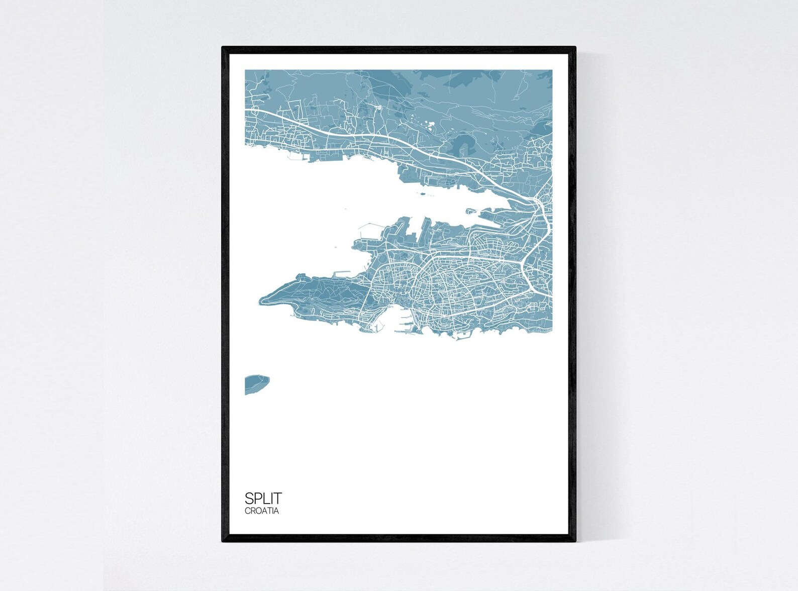 Split Croatia Map Art Print Many Styles 350gsm Art - Etsy