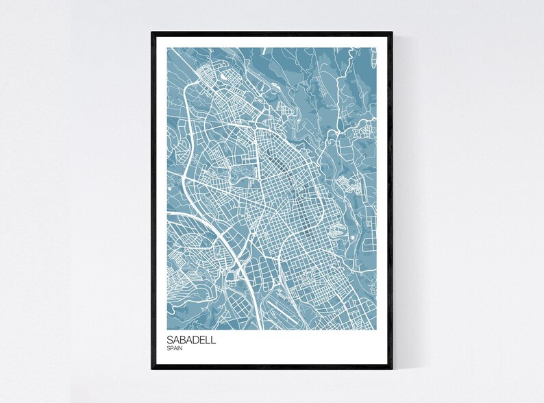 Sabadell Spain Map Art Print Many Colours Art Quality | Etsy