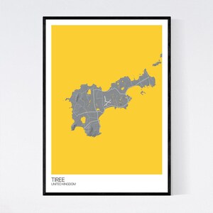 Tiree Topographic Map Print Many Colours Fast Delivery Custom Text ...