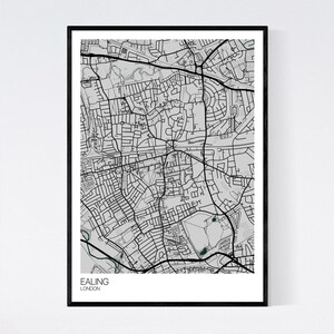 Ealing, London Map Art Print Many Colours 350gsm Art Quality Paper Fast ...