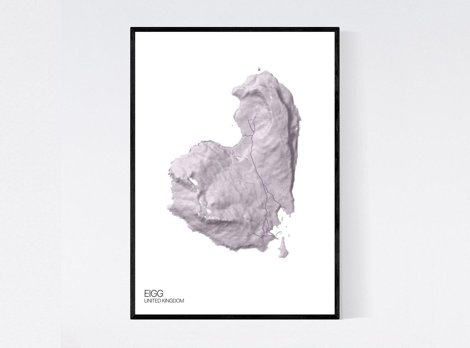 Eigg Scotland Topographic Map Print Many Colours Fast | Etsy