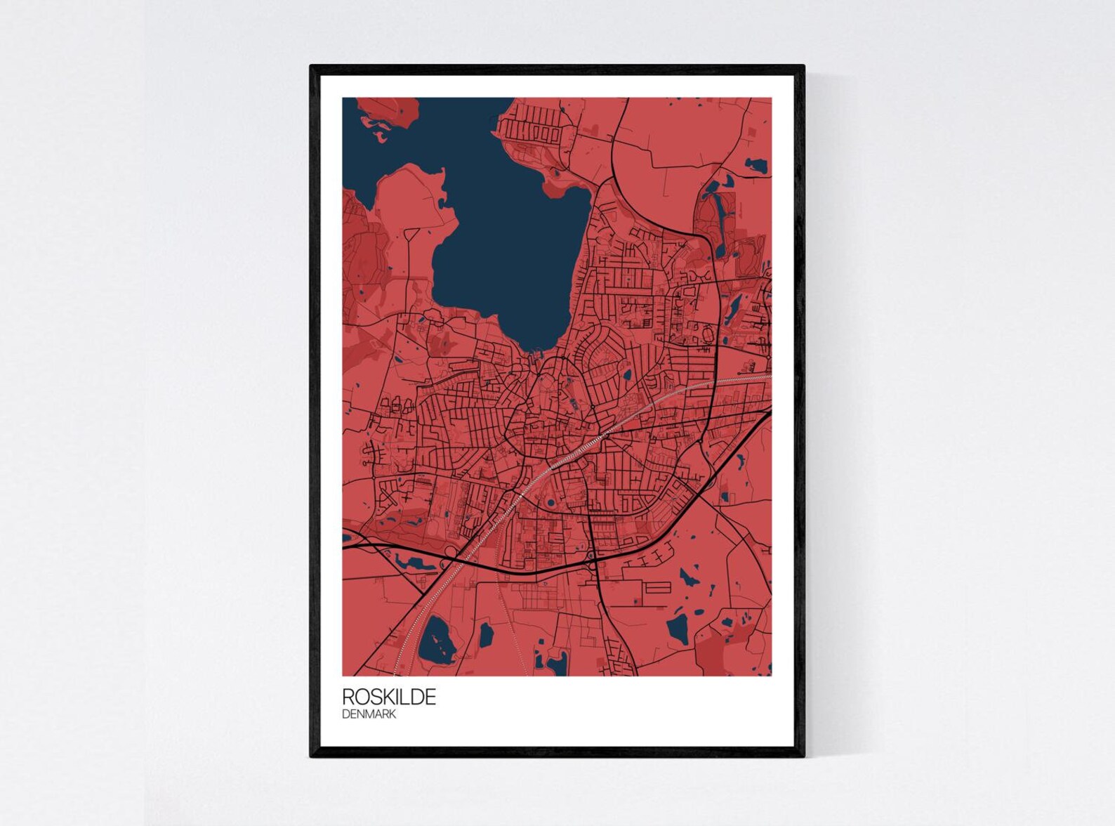 Roskilde Denmark City Map Art Print Many Colours 350gsm | Etsy