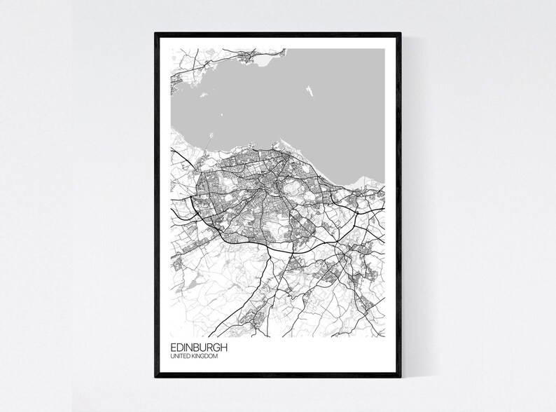 Edinburgh City Map Art Print Many Colours 350gsm Art - Etsy