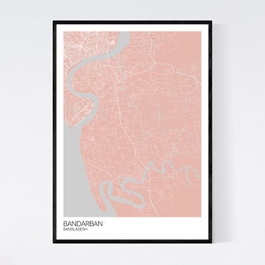 Bandarban Bangladesh Map Art Print Many Styles Art | Etsy