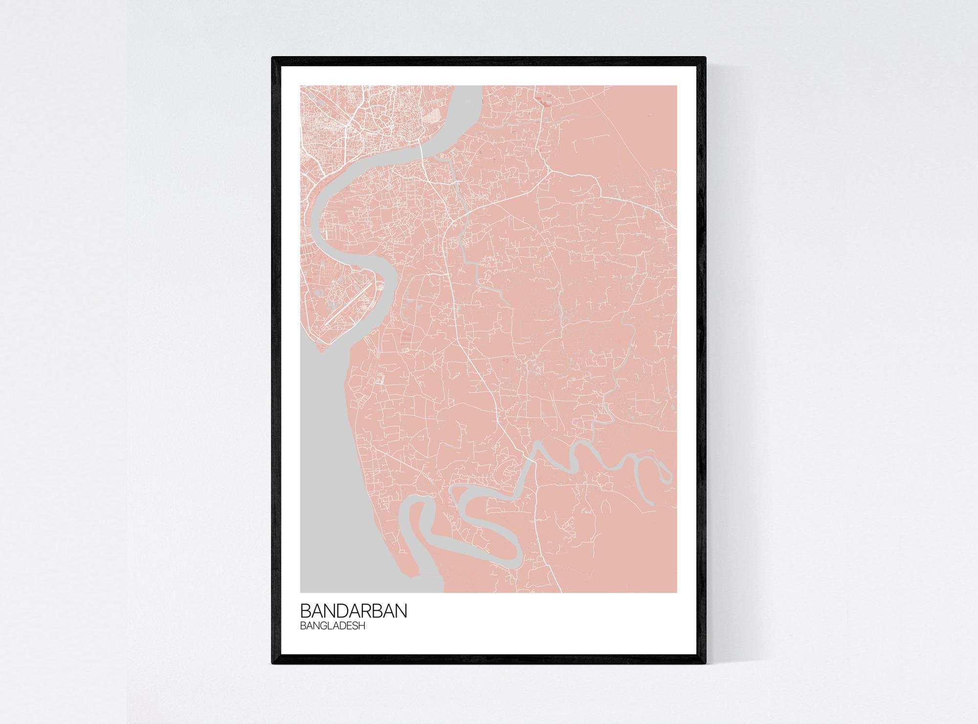 Bandarban Bangladesh Map Art Print Many Styles Art | Etsy