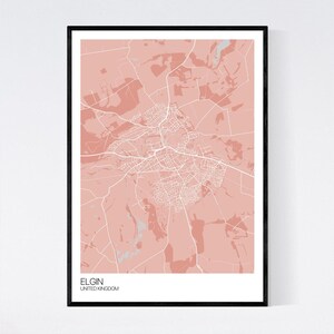 Elgin, Scotland City Map Art Print Many Styles 350gsm Art Quality Paper ...