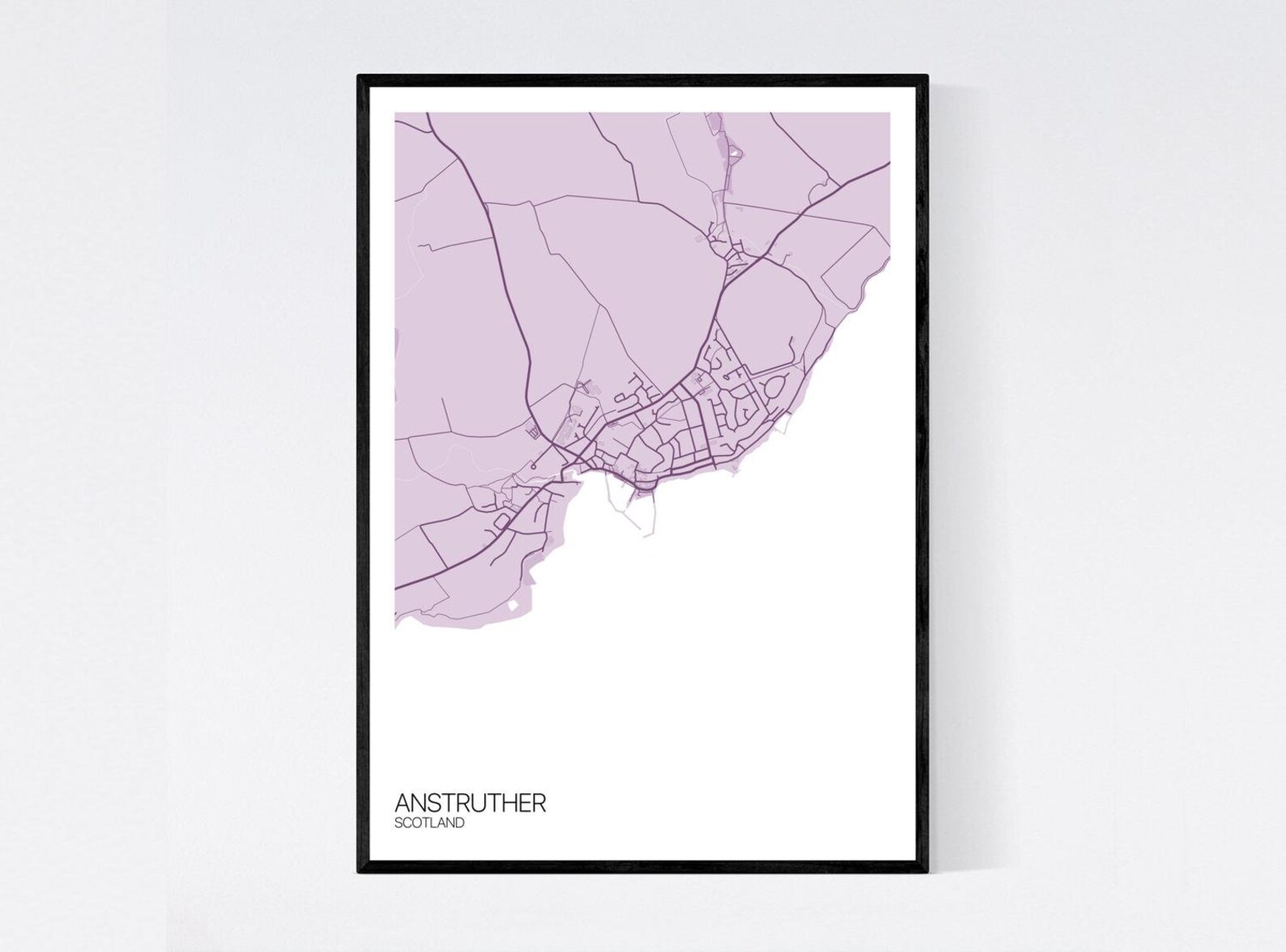 Anstruther Scotland Map Art Print Many Styles 350gsm Art - Etsy