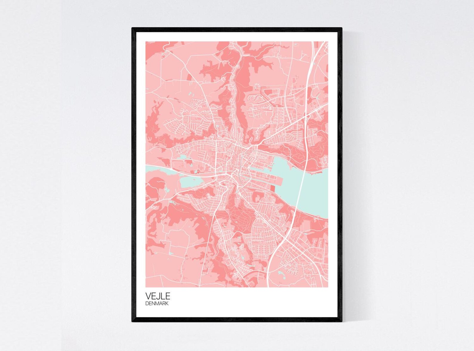 Vejle Denmark City Map Art Print Many Colours 350gsm Art | Etsy