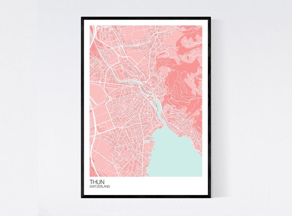 Winterthur Switzerland Map Art Print Many Colours 350gsm | Etsy