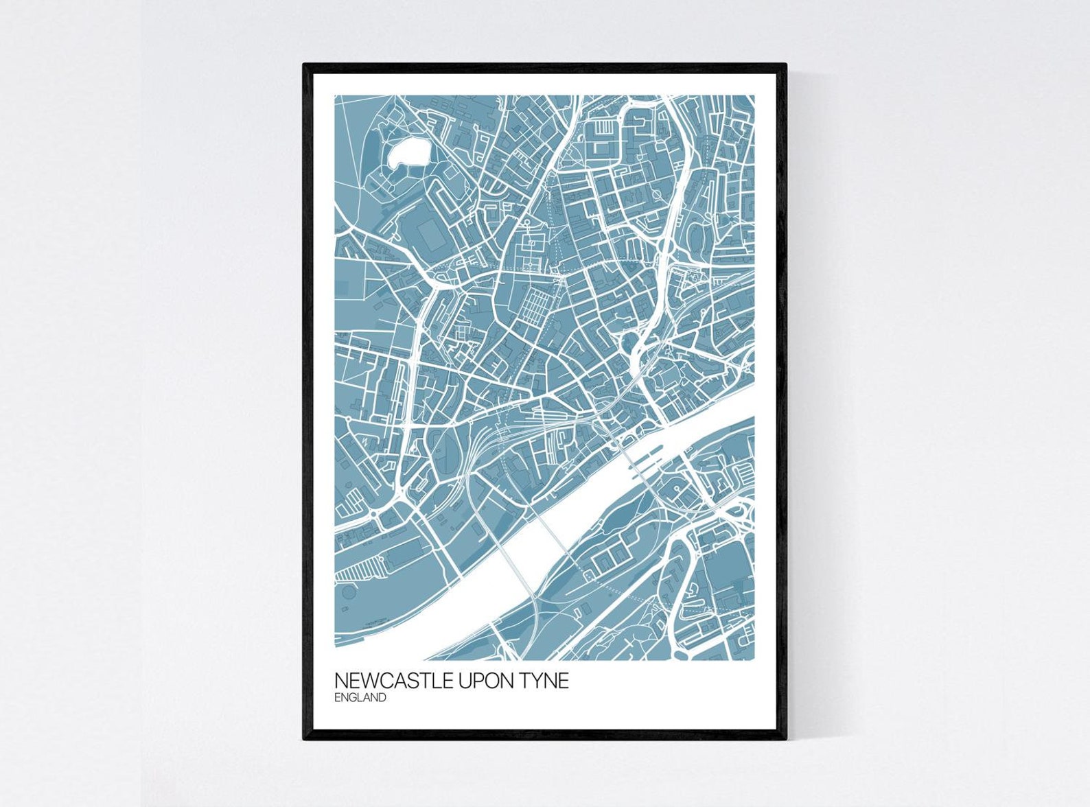 Newcastle England City Centre Map Art Print Many Colours - Etsy UK