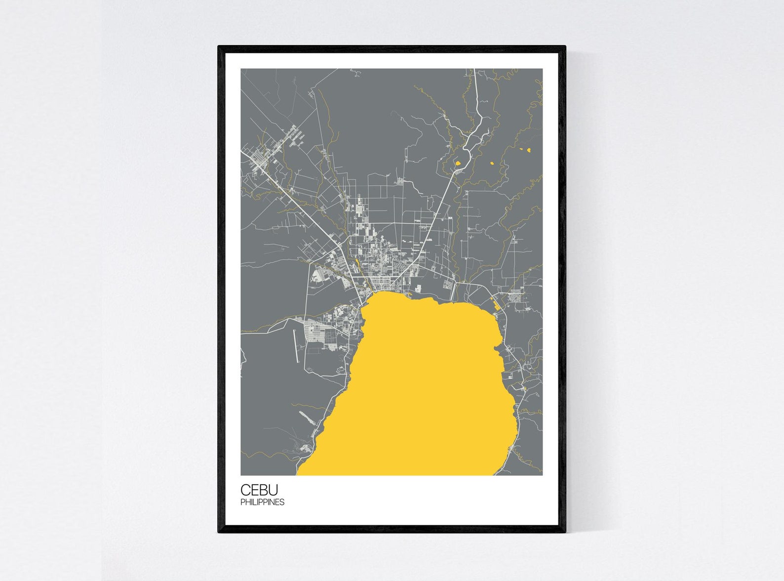 Cebu Philippines Map Art Print Many Styles Art Quality - Etsy