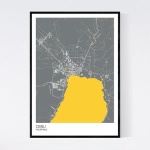 Cebu, Philippines Map Art Print Many Styles Art Quality Paper Fast ...