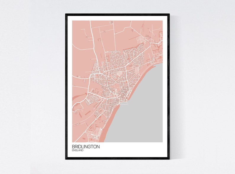 Bridlington England Map Art Print Many Colours 350gsm Art - Etsy